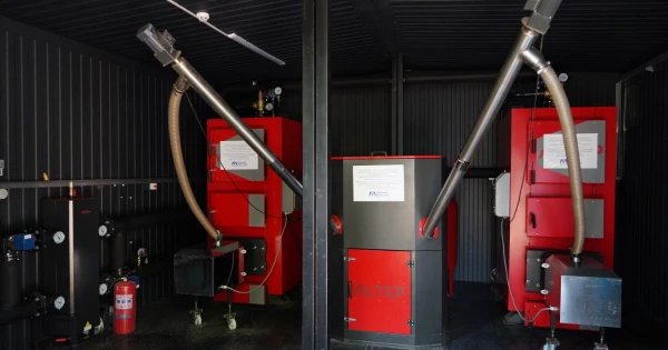 Modular solid fuel boiler room in Bashtanka hospital