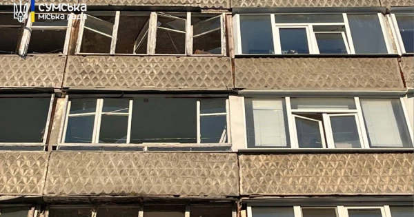 Drones damaged high-rise buildings in Sumy